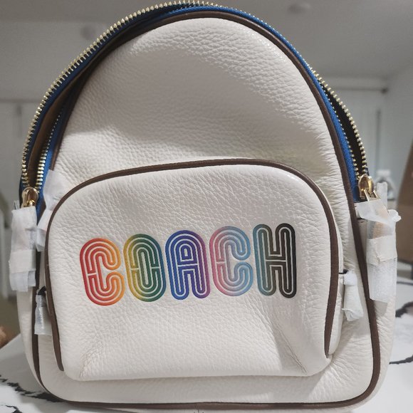 Coach | Bags | Coach Mini Court Backpack With Rainbow Nwt | Poshmark